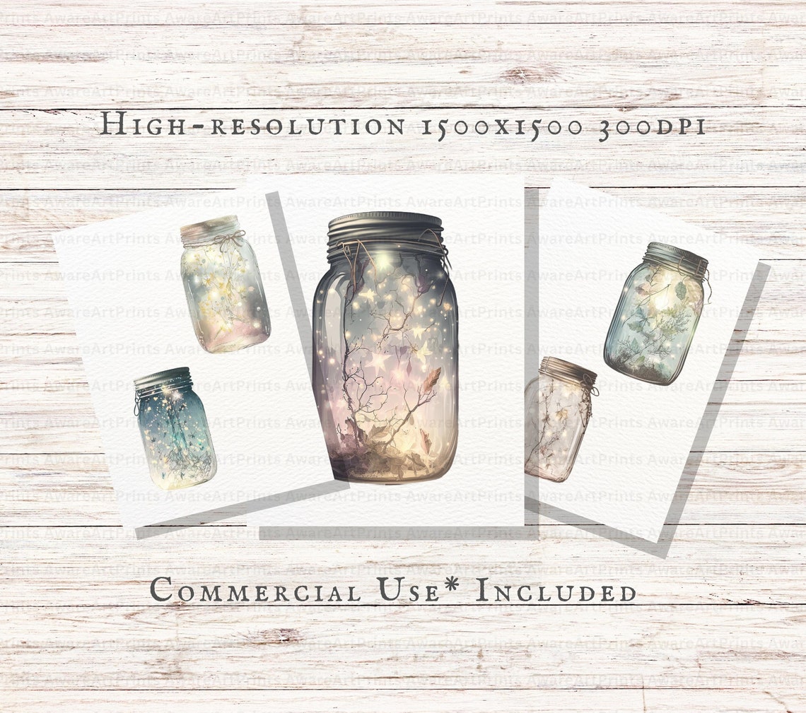 Fairy Jars 15pc PNG Bundle Set 2 | Fantasy Jars PNG | Mason Jar PNG ...