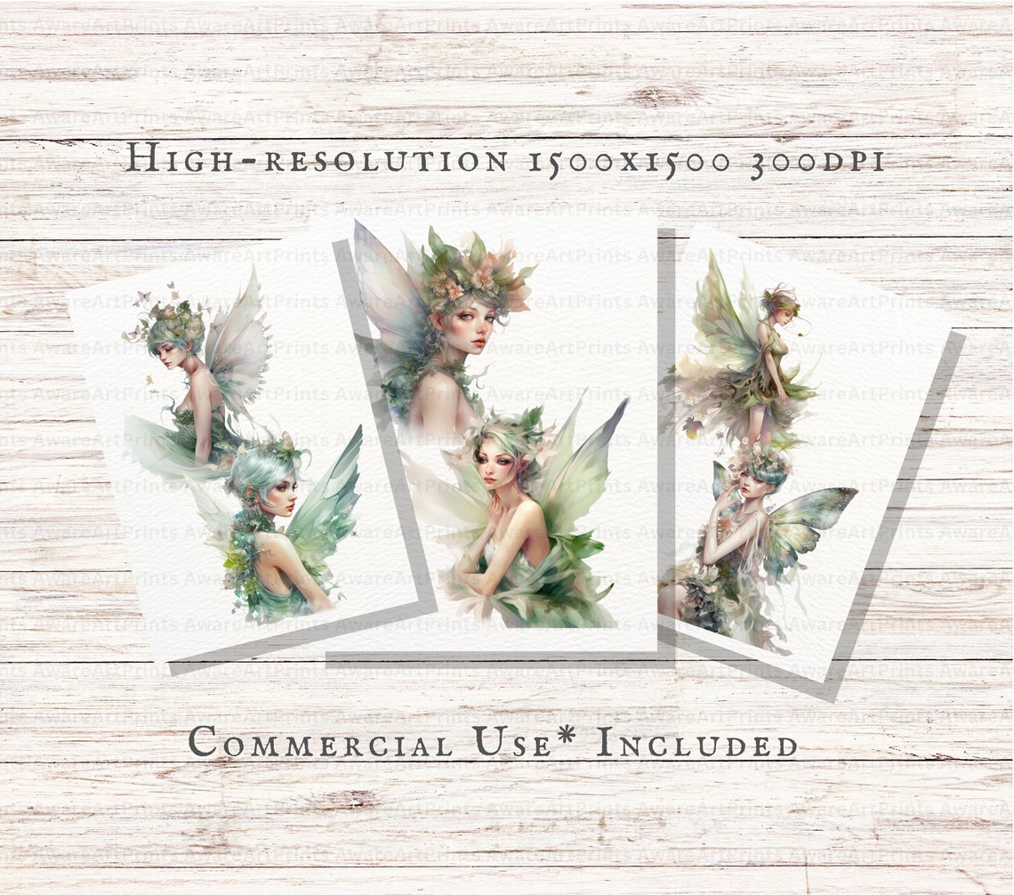 Sage Fairy 25pc PNG & JPEG Bundle | Fairy PNG | Floral Fairy Commercial ...