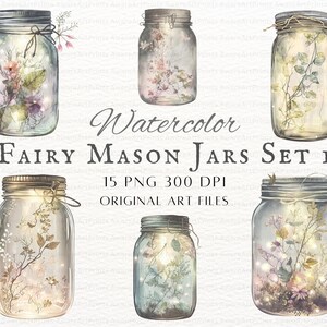 Fairy Jars 15pc PNG Bundle Set 1 | Fairy Jars PNG | Mason Jars PNG ...