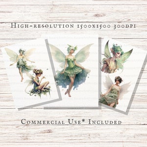 Sage Fairies 20pc PNG & JPEG Bundle | Fairy Clipart | Printable Fairy ...