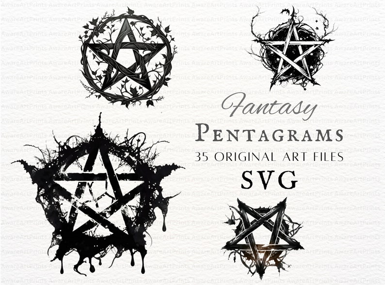 Pentagram SVG 35pc Bundle | Pentagram Clipart | Pentagram SVG ...