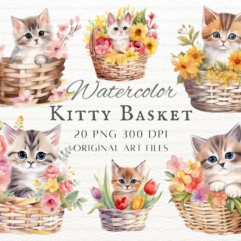 Kittens in Basket - Etsy
