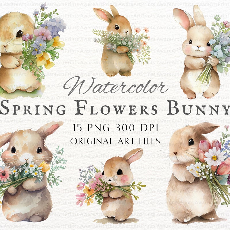 Bunny Clipart - Etsy