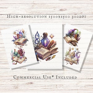 Wizard Books 15pc Set 1 PNG Bundle | Wizard Items PNG | Wizard Books ...