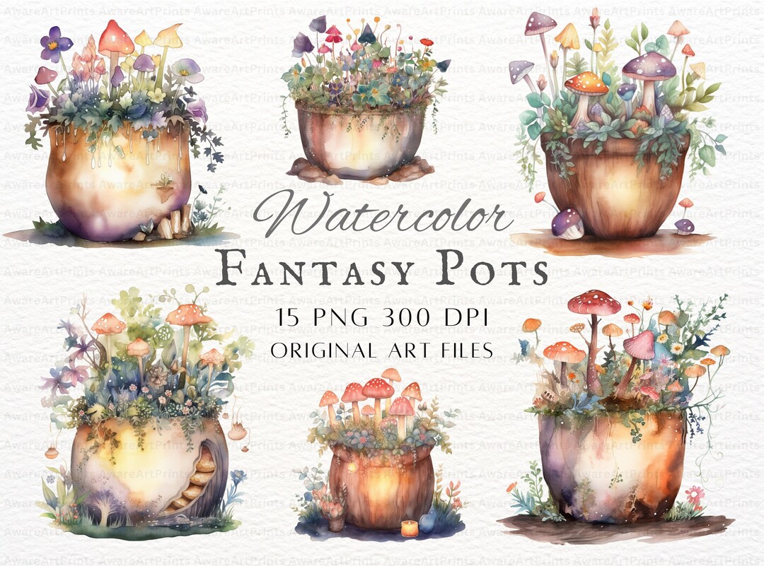 Fantasy Pot 15pc PNG Bundle | Fantasy Plant PNG | Fantasy Pot PNG ...