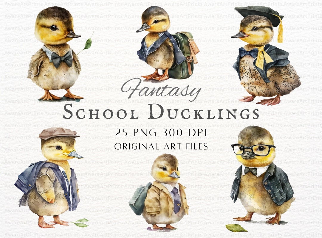 School Duckling 25pc PNG & JPEG | School Duckling Clipart | School ...