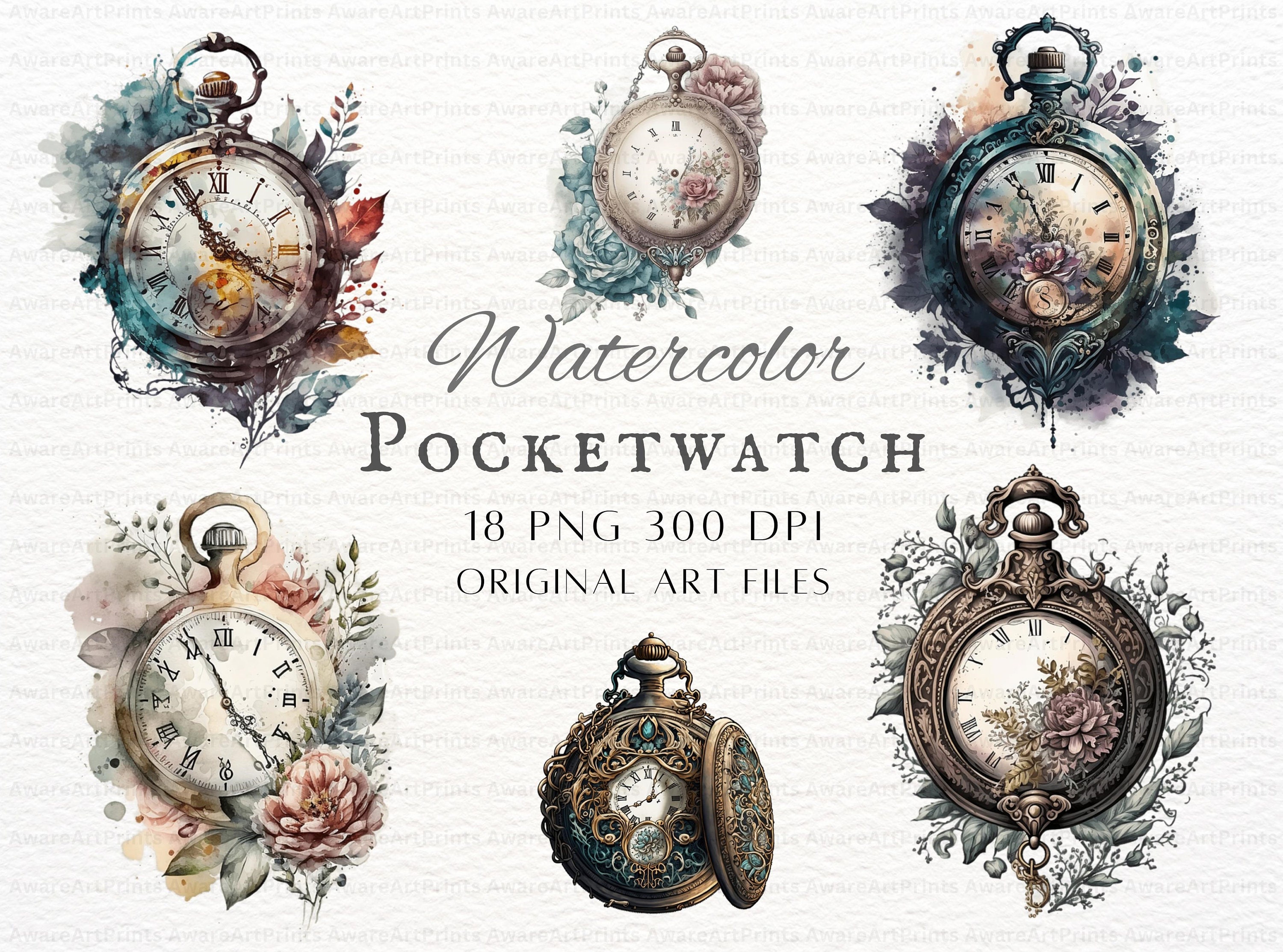 Antique Pocket Watches Clipart