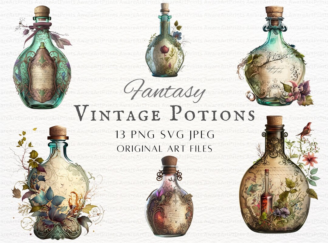 Wizard Potion Clipart Set 1 | Witch Potion Clipart | Witchy Potion ...