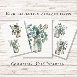 Boho Mason Jar 25pc PNG Bundle | Mason Jar PNG | Boho Plant PNG | Boho ...