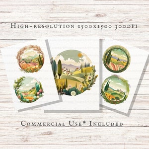 Tuscan Spring 20pc PNG Bundle | Tuscan Spring PNG | Tuscan Landscape ...