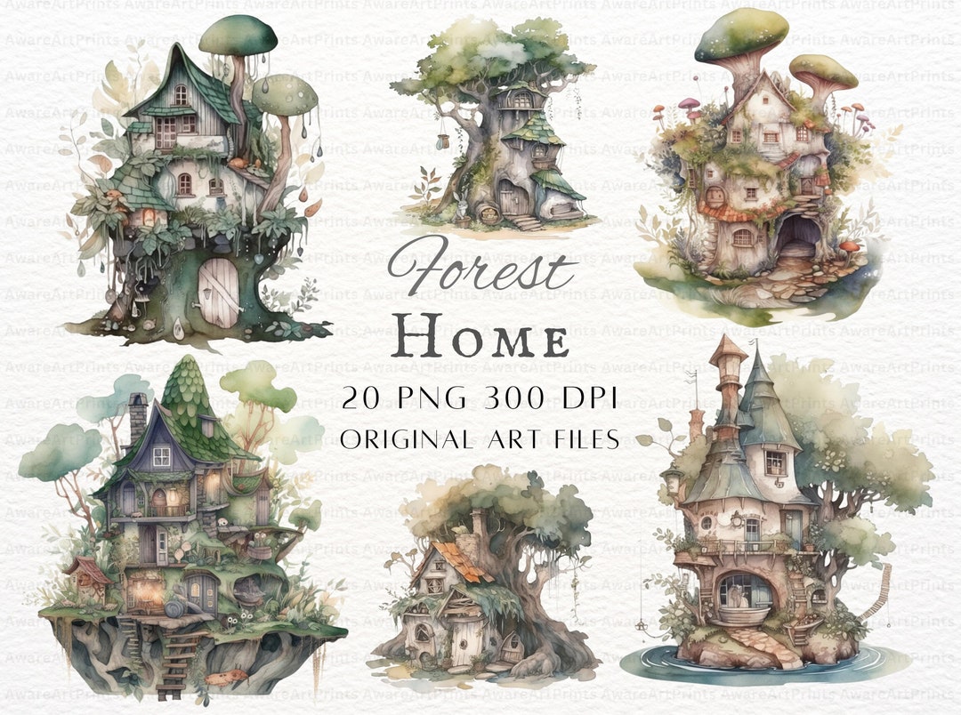 Cozy Tree Home 20pc PNG Bundle | Fantasy Home PNG | Tree Home PNG ...