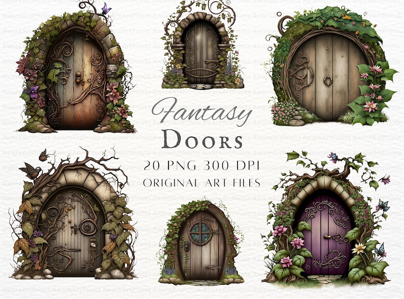 Fantasy Doors Clipart 20pc Bundle Fantasy Door Clipart - Etsy