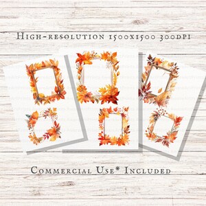Fall Frames 25pc PNG & JPEG Bundle | Watercolor Fall Frame PNG | Autumn ...