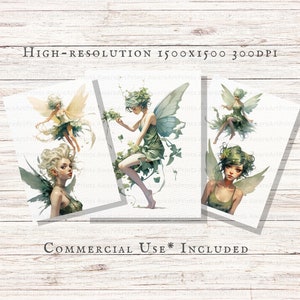 Sage Fairies 20pc PNG & JPEG Bundle | Fairy Clipart | Printable Fairy ...