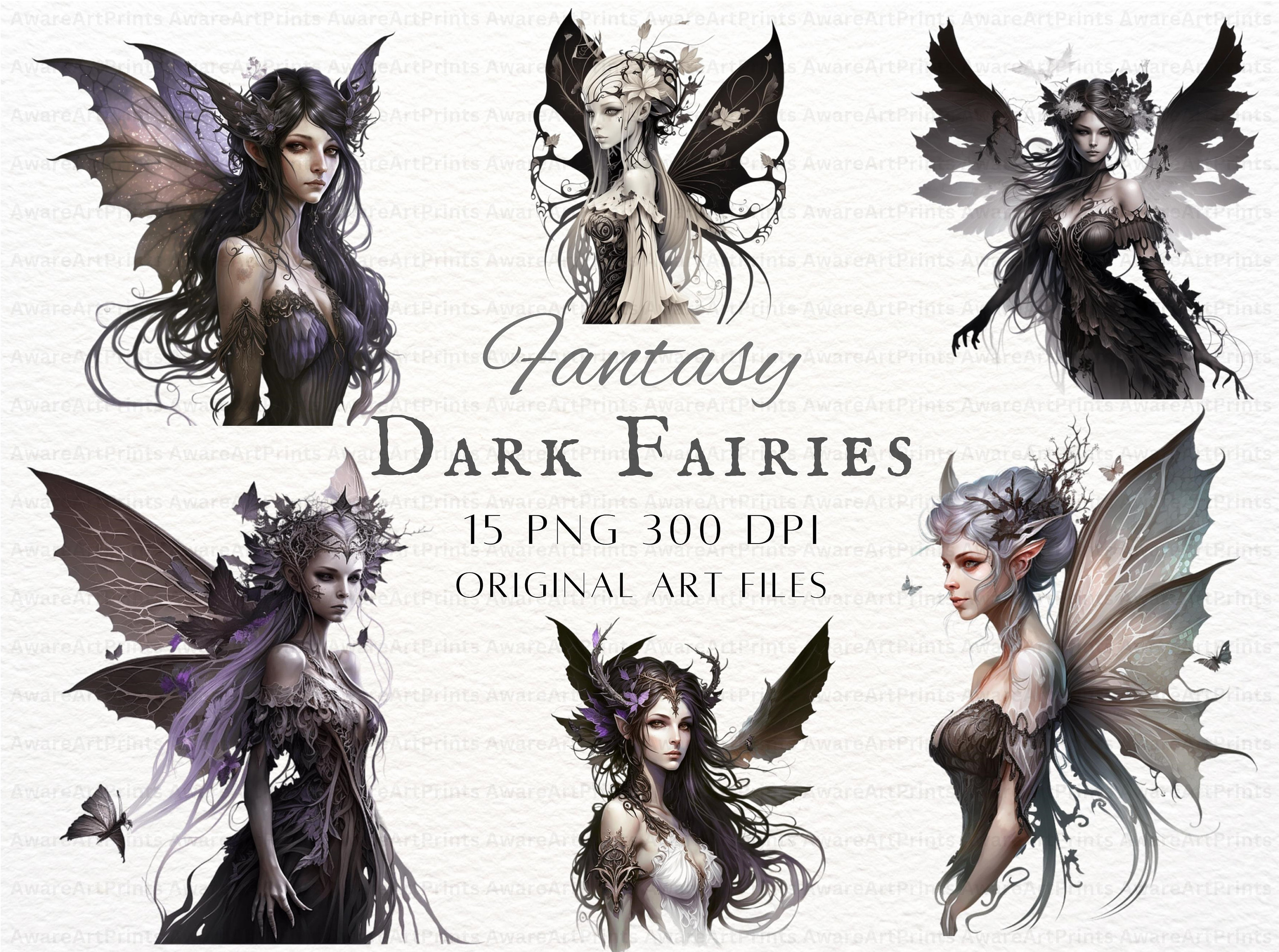 Dark Fairies 15pc PNG Bundle Dark Fairy PNG Dark Elven Fairy PNG Dark Fairy Commercial Use Dark Fairies Clipart Fantasy Fairy Png Etsy
