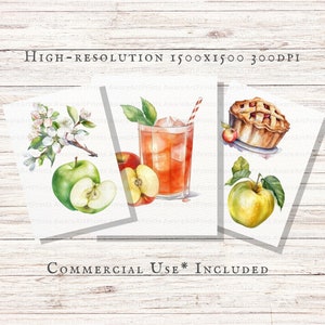 Apple 30pc PNG & JPEG Bundle | Watercolor Apple | Apple PNG | Apple ...