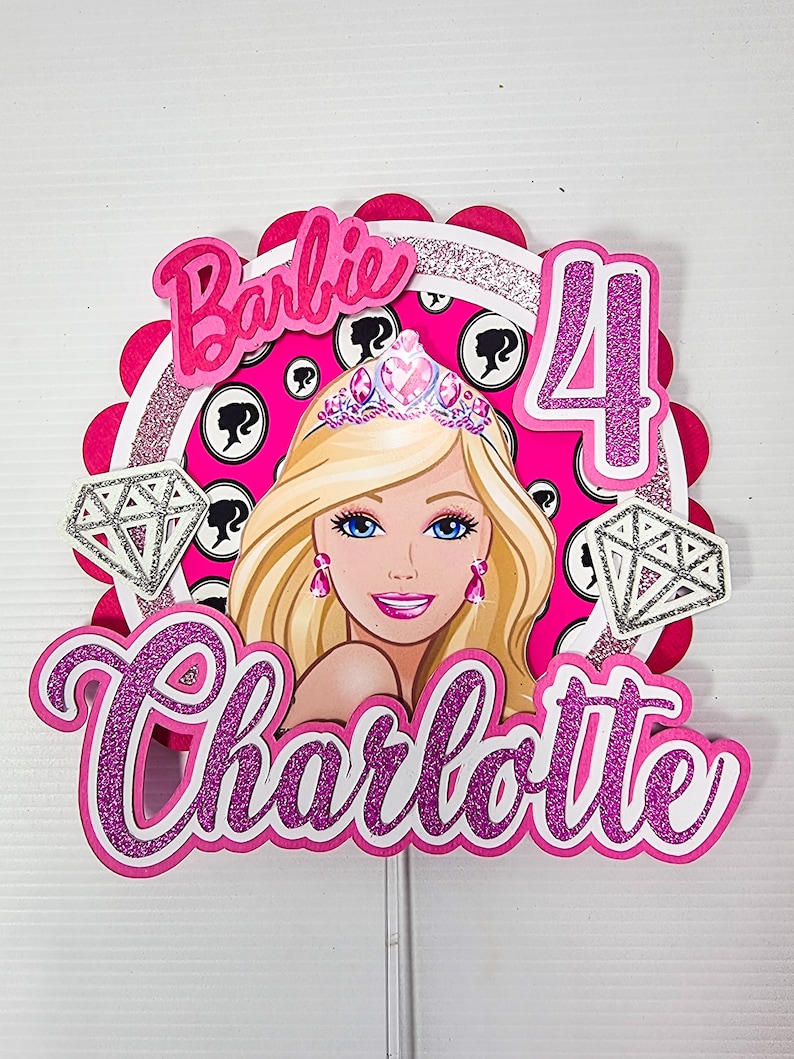Barbie Cake Topper/kids Birthday/girls Theme/cake - Etsy