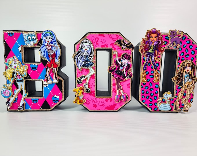 Monster High 3D Letters / Monster High / Custom 3D Letters - Etsy