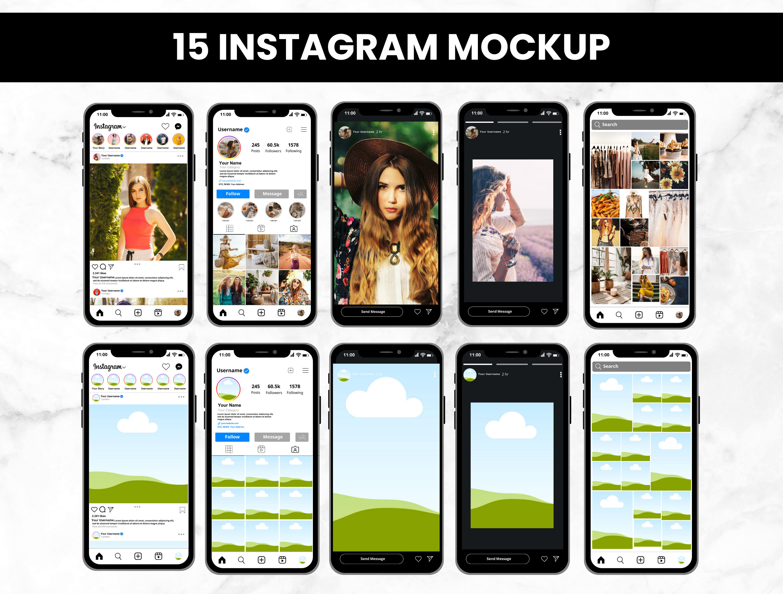 15 Editable Instagram Mockup Templates, Social Media Mockup Templates ...