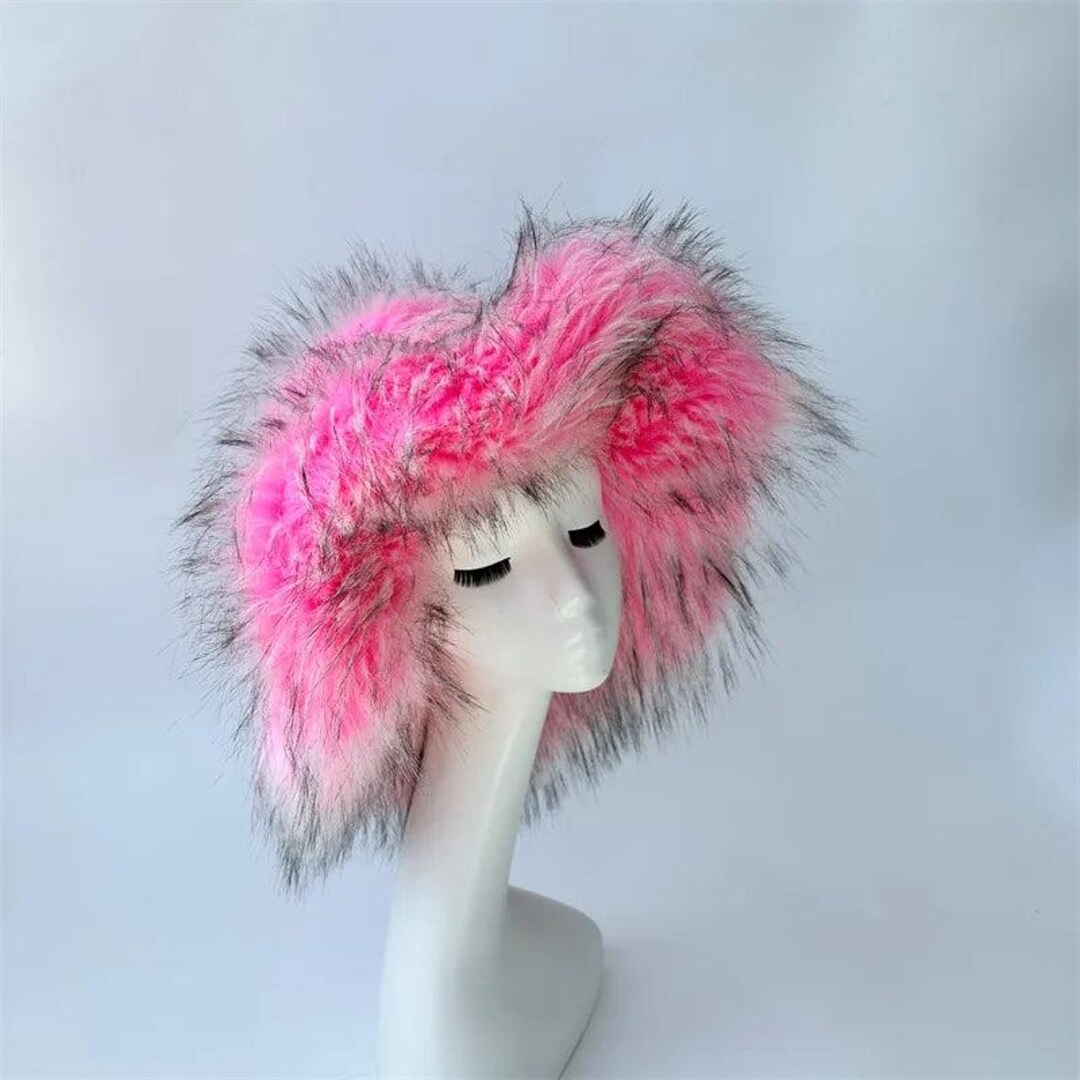 Miss Rich Girl Cute Wide Furry Shag Hat - Etsy