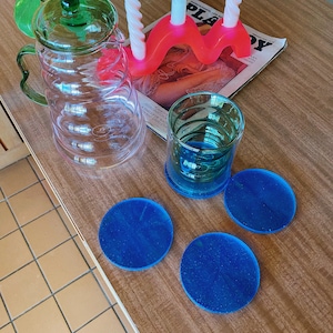 Holographic Blue Coaster - Etsy