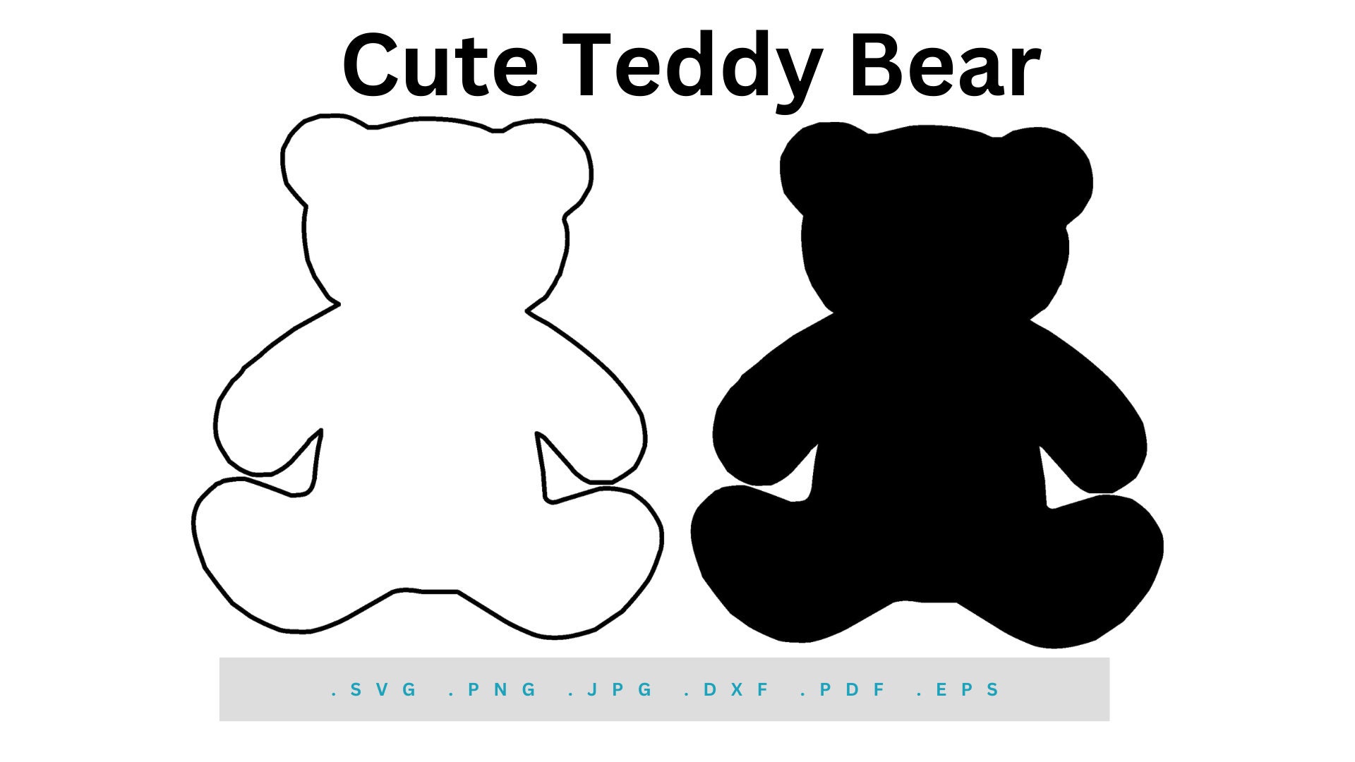 Cute Simple Teddy Bear Design for Printing and Designing. SVG, Svg, Png, Sublimation File, Cut ...