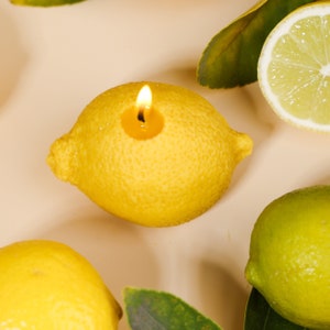 Lemon Shaped Candle Citrus Scented Lime Candle Set Wedding Favor Bridal ...