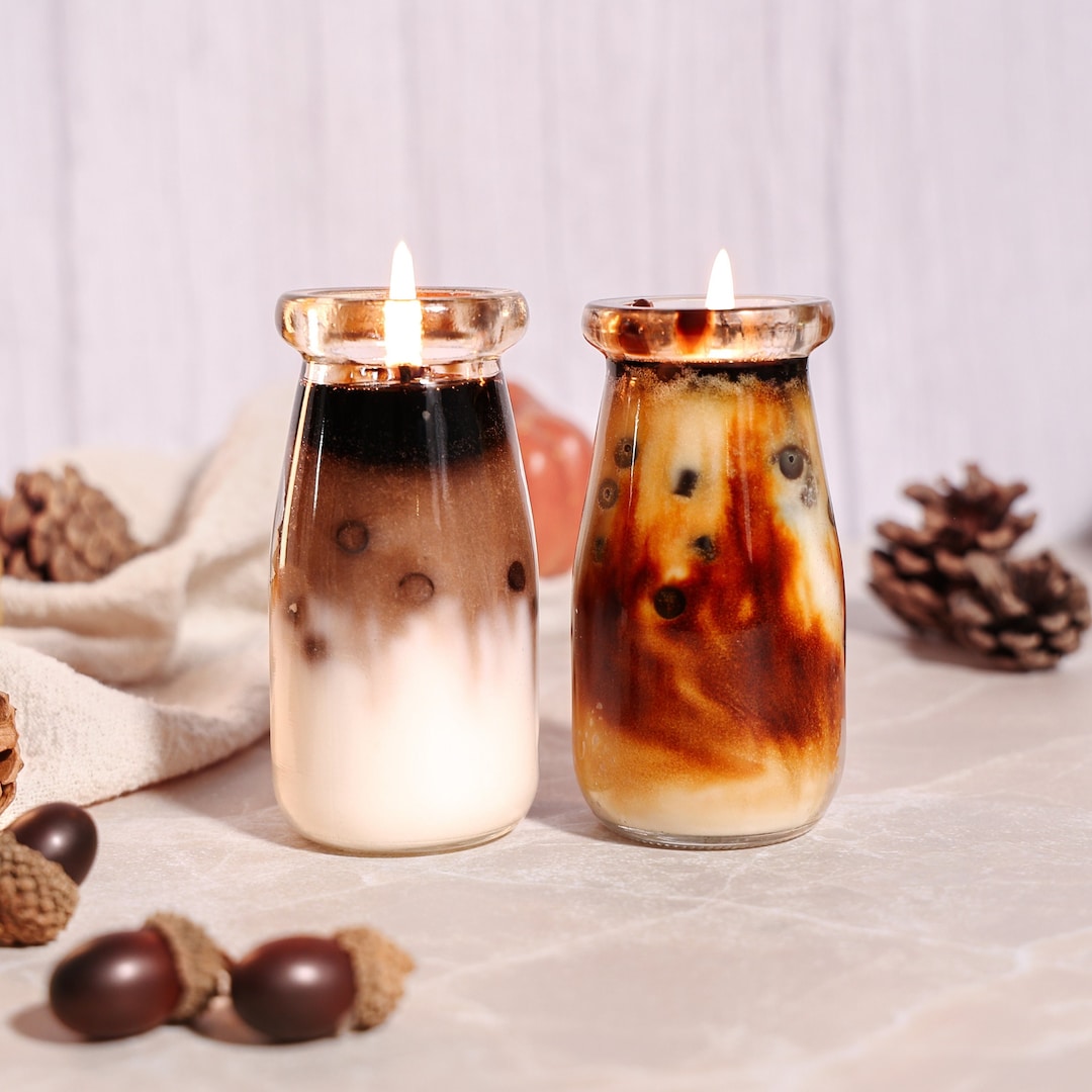 Fun Gift Boba Candle Coffee Bubble Tea Creme Brulee Cute Candle for ...