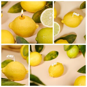 Lemon Shaped Candle Citrus Scented Lime Candle Set Wedding Favor Bridal ...