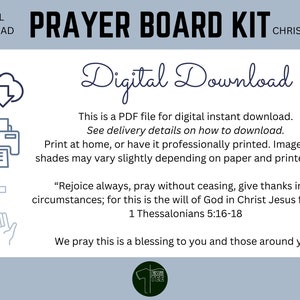 Prayer Board Printable Kit, Denim Theme, Bible Verse, Scripture Gift ...