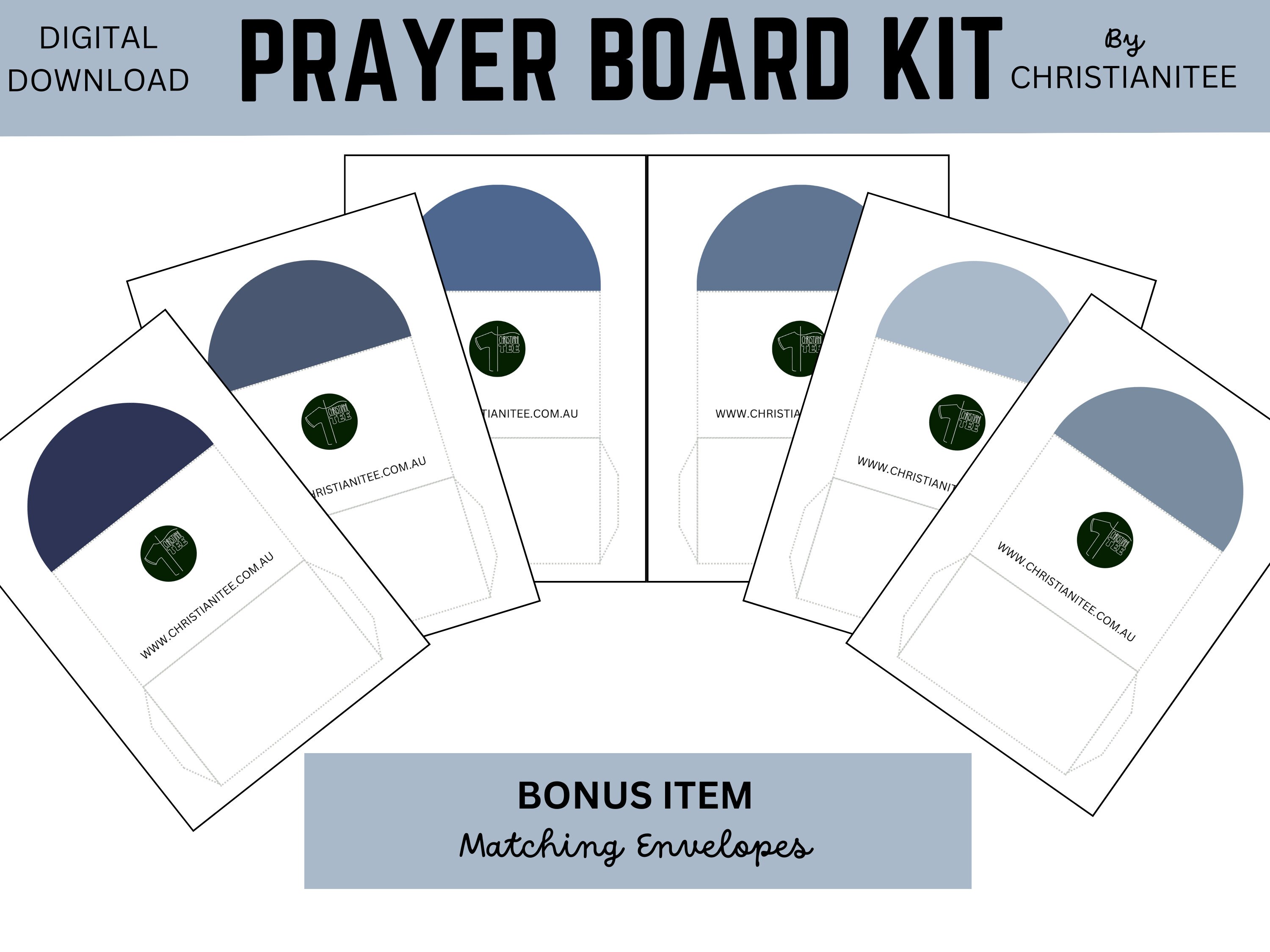 Prayer Board Printable Kit, Denim Theme, Bible Verse, Scripture Gift ...