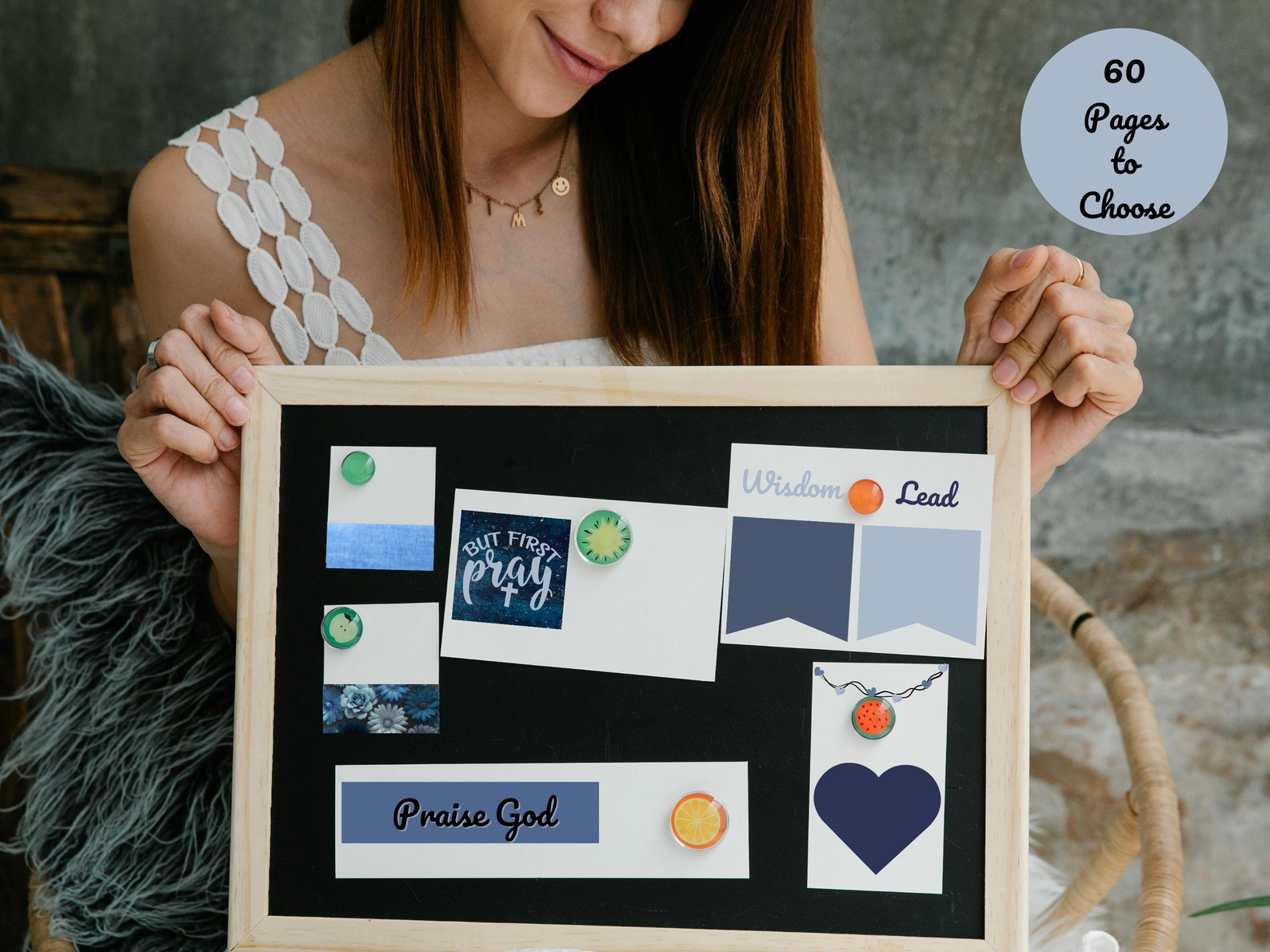 Prayer Board Printable Kit, Denim Theme, Bible Verse, Scripture Gift ...