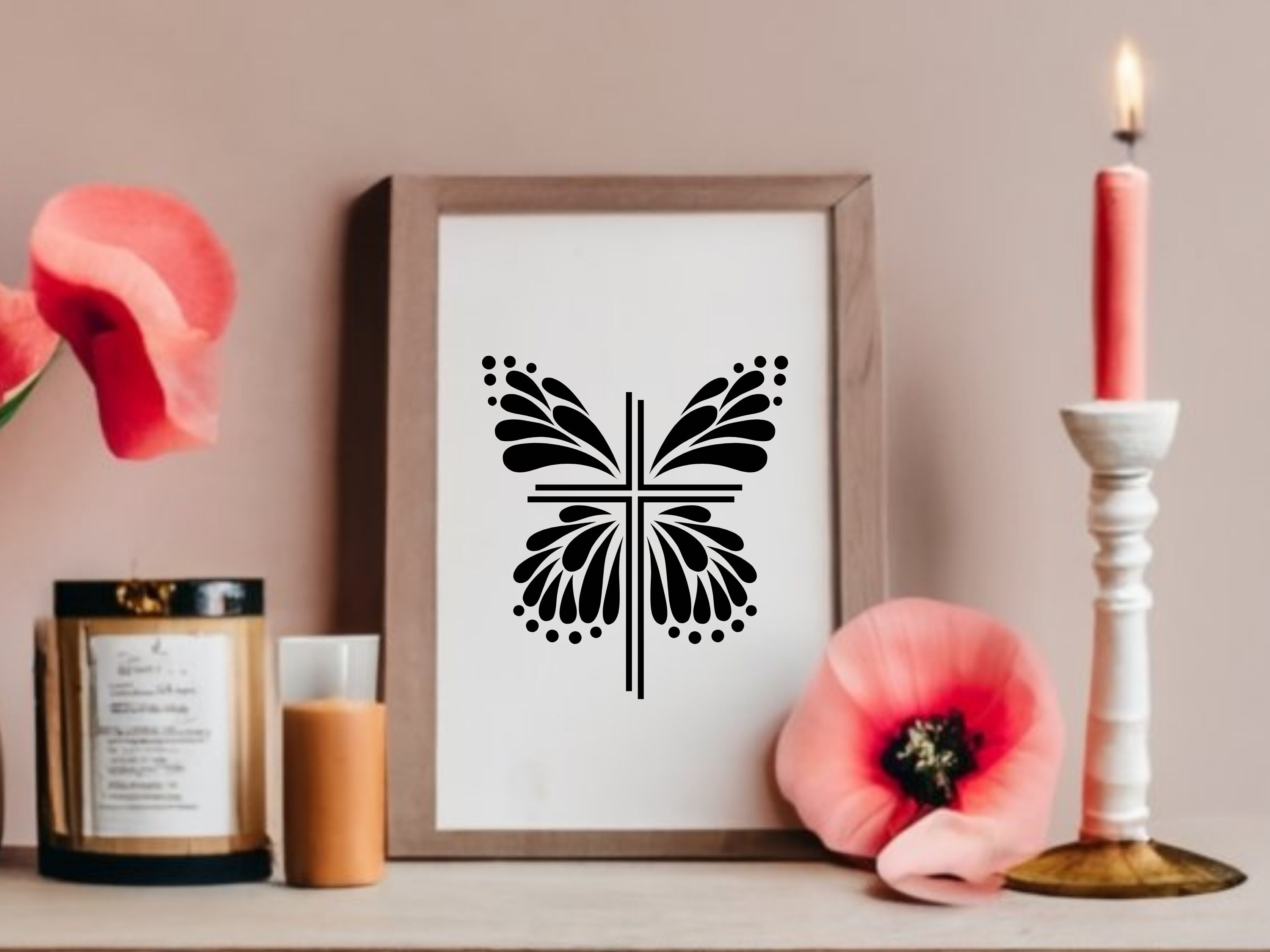Butterfly Cross Christian Print, Scripture Wall Art (digital Download ...