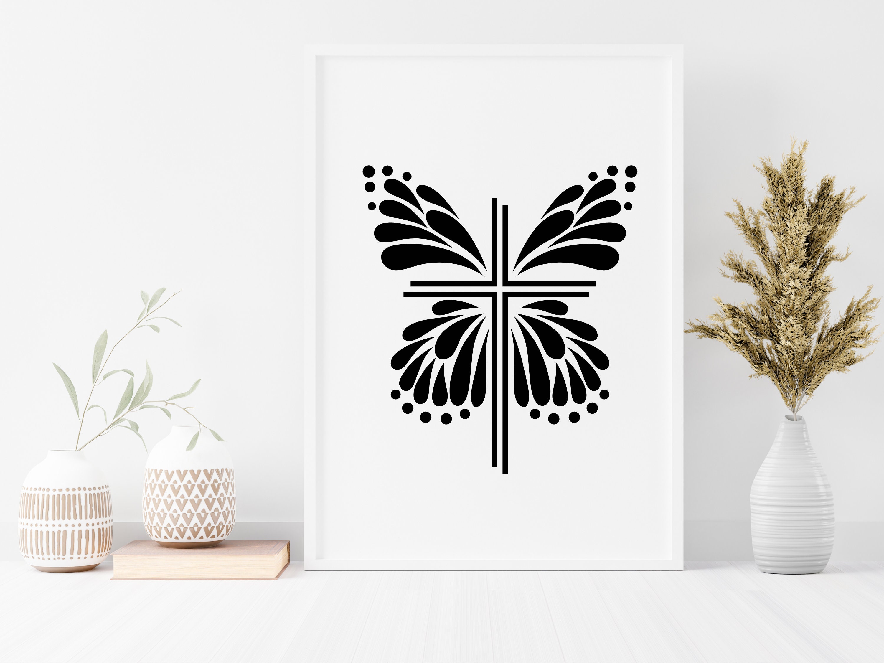 Butterfly Cross Christian Print, Scripture Wall Art (digital Download ...