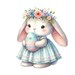12 Easter Bunny Clipart, Rabbit, Eggs, Watercolor Clipart, Cute Baby ...