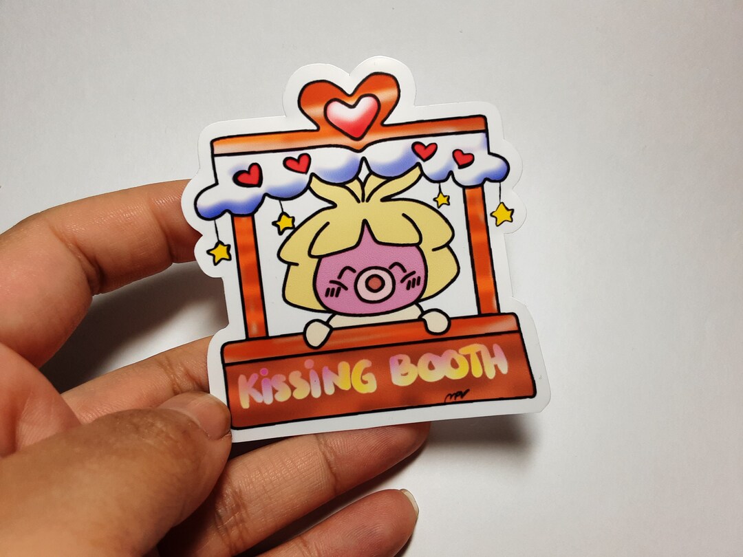 Carnival Kissing Booth Waterproof Glossy Sticker - Etsy