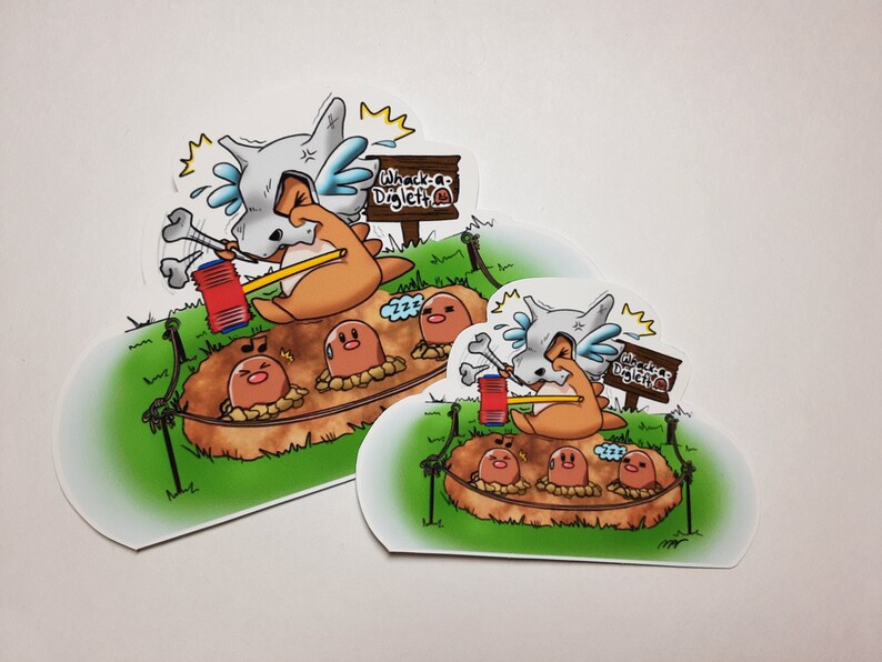 Dino Crybaby Carnival Whack-a-mole Game Waterproof Matte Sticker 2pc ...