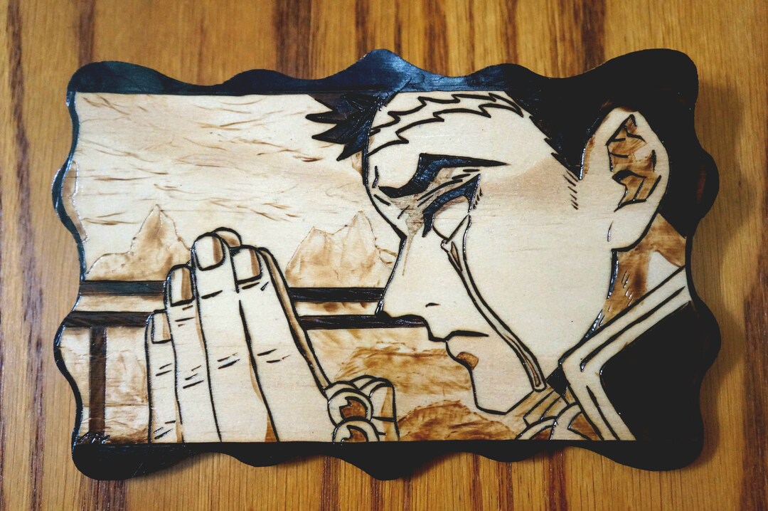 Anime Woodburn Pyrography Fanart Plaque Gyomei - Etsy