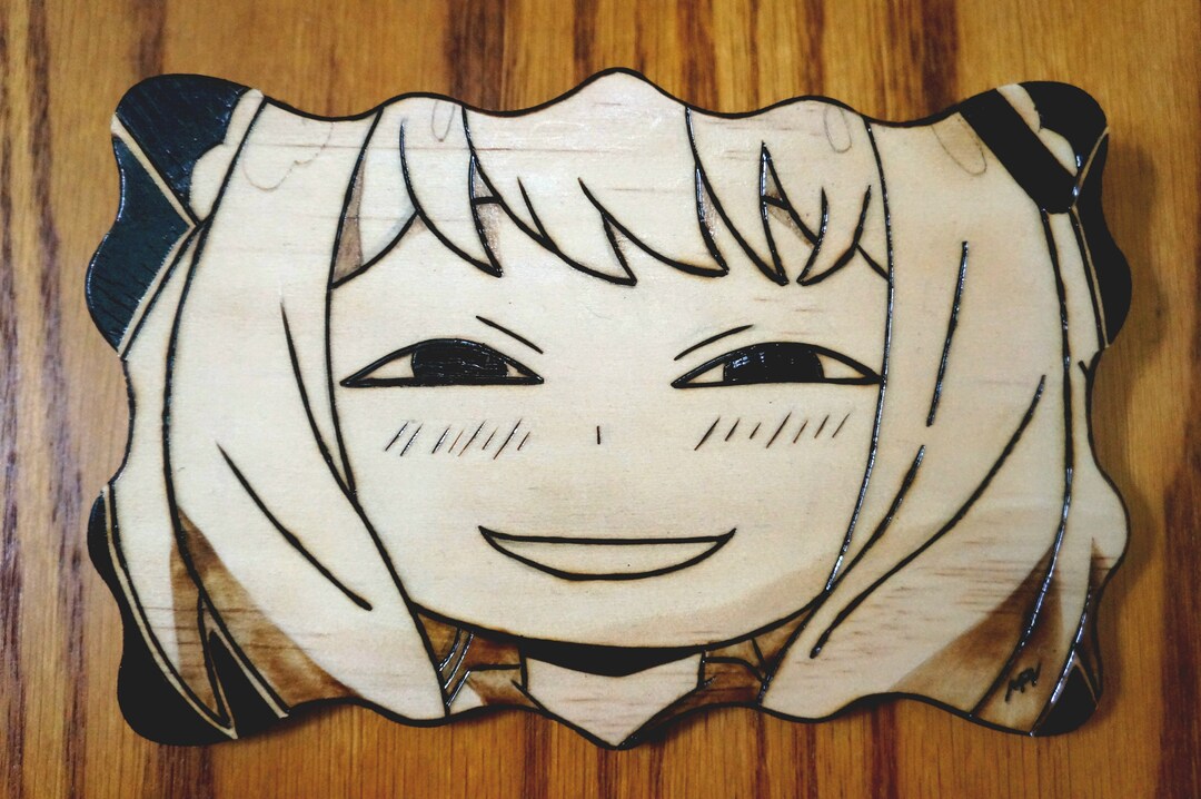 Anime Woodburn Pyrography Fanart Plaque Heh - Etsy