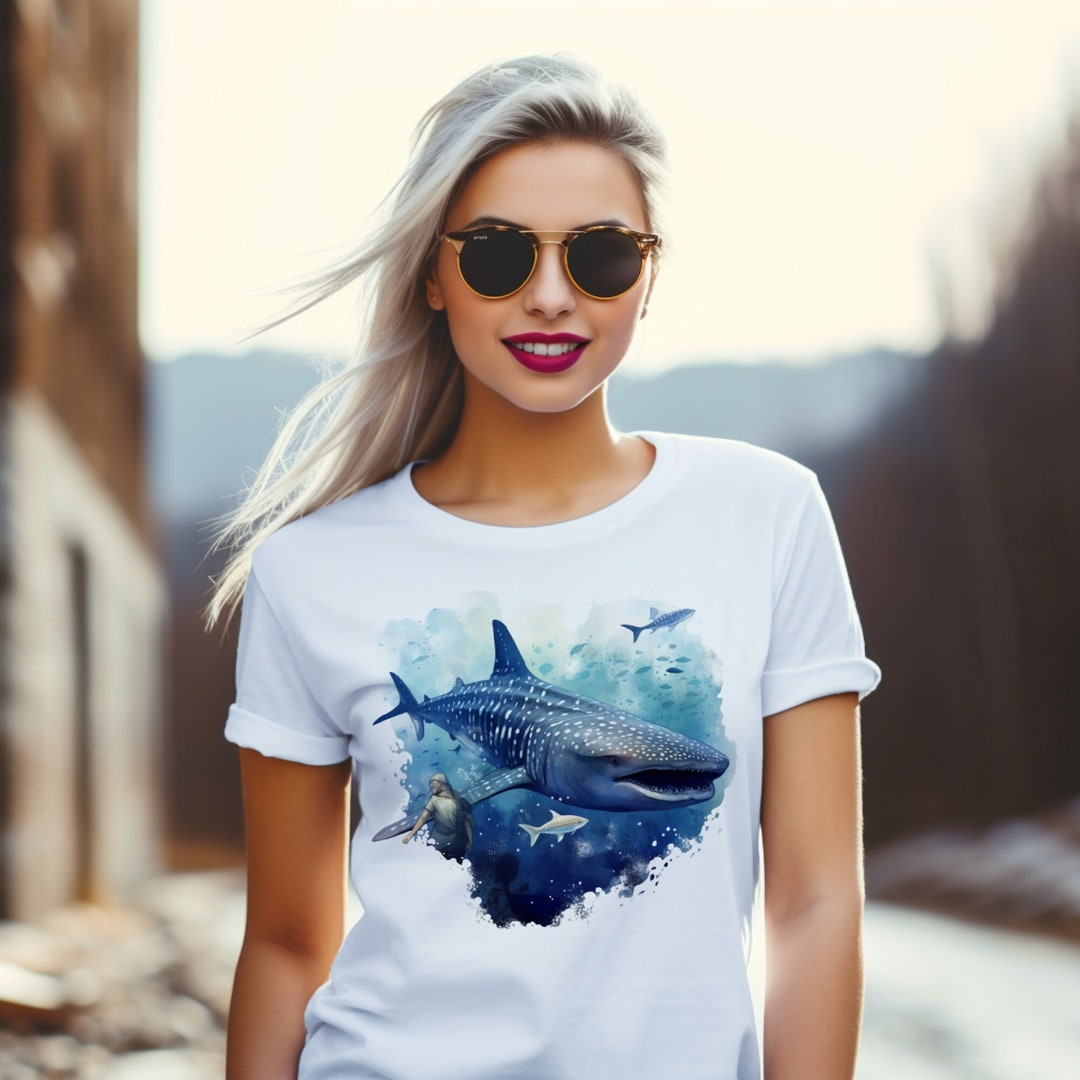 Whale-inspired Apparel Freediver With Whale Shark T-shirt - Etsy