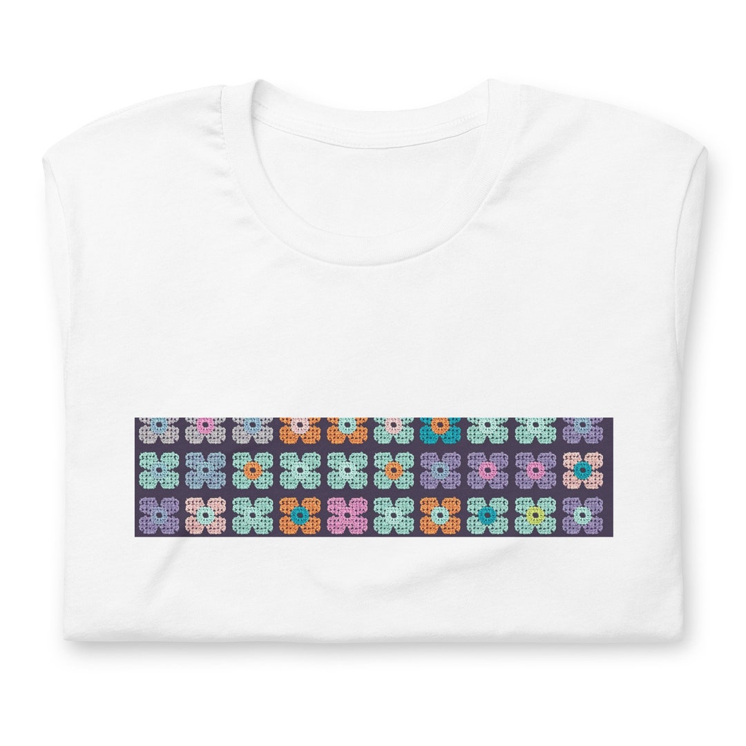 Granny Squares Pattern 2 T-shirt Horizontal Squarest - Etsy