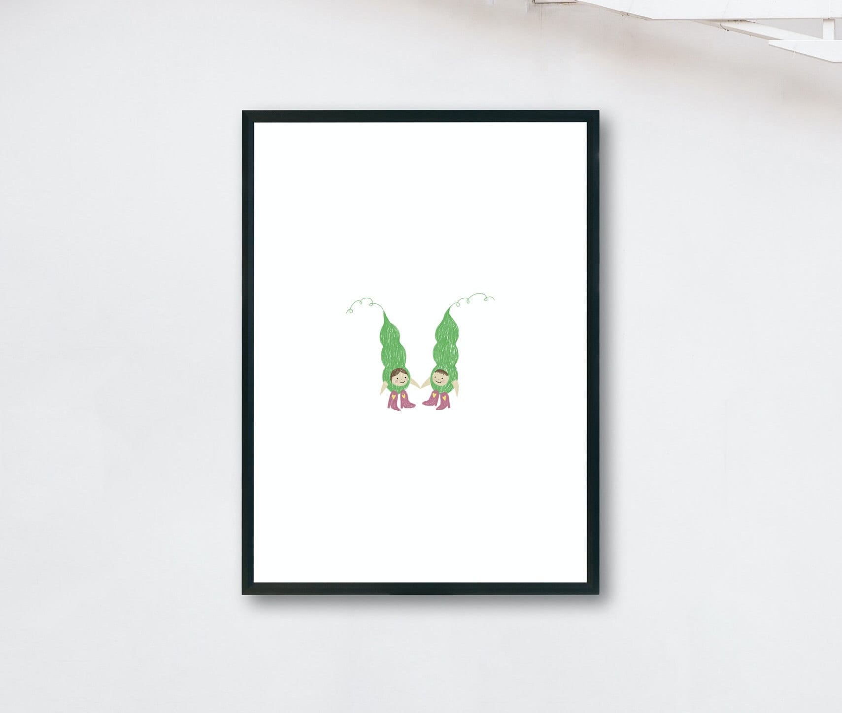 Two Peas in Seperate Pods Illustrated Printable Wall Art - Downloadable ...
