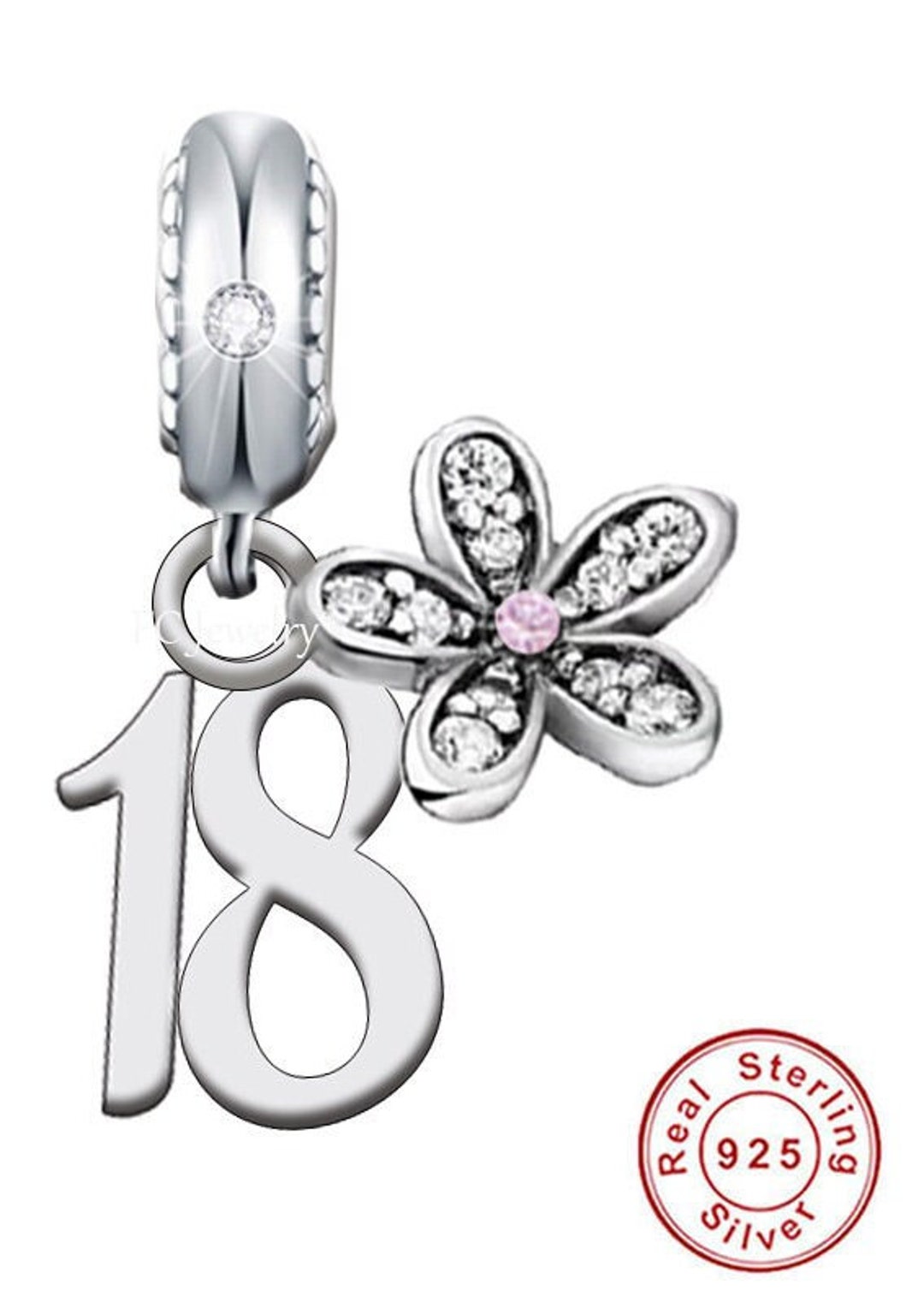 18th Birthday Celebration, 925 Sterling Silver 18th Birthday Dangle ...