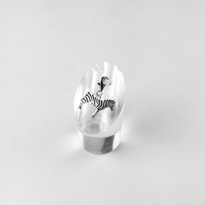 African Zebra Animal Charm With Lobster Claw Made From Sterling Silver ...