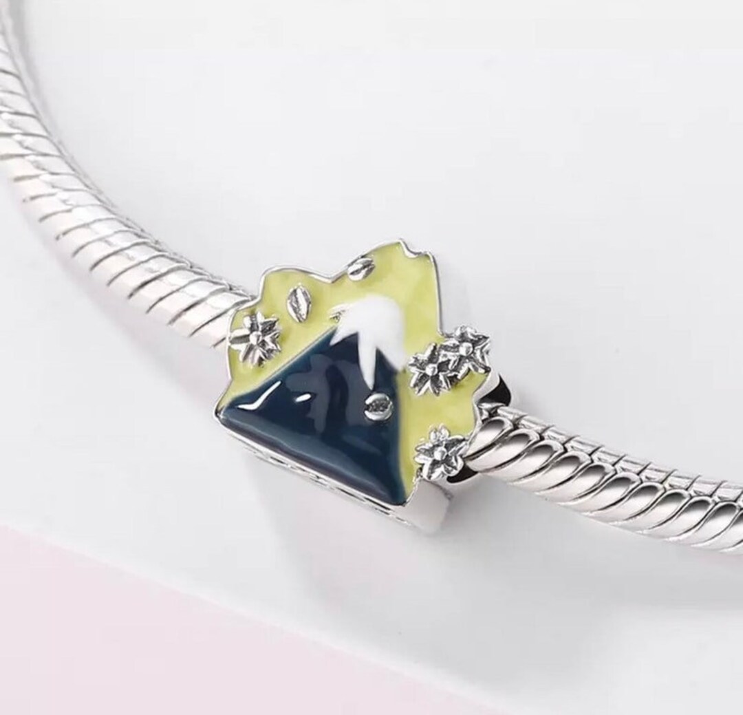 Anime Charm Japanese Mount Fuji Fan Enamel Bead Charm Japanese Culture ...