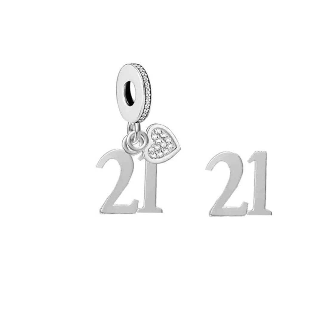 21st Birthday Celebration, 925 Sterling Silver 21st Birthday Dangle ...