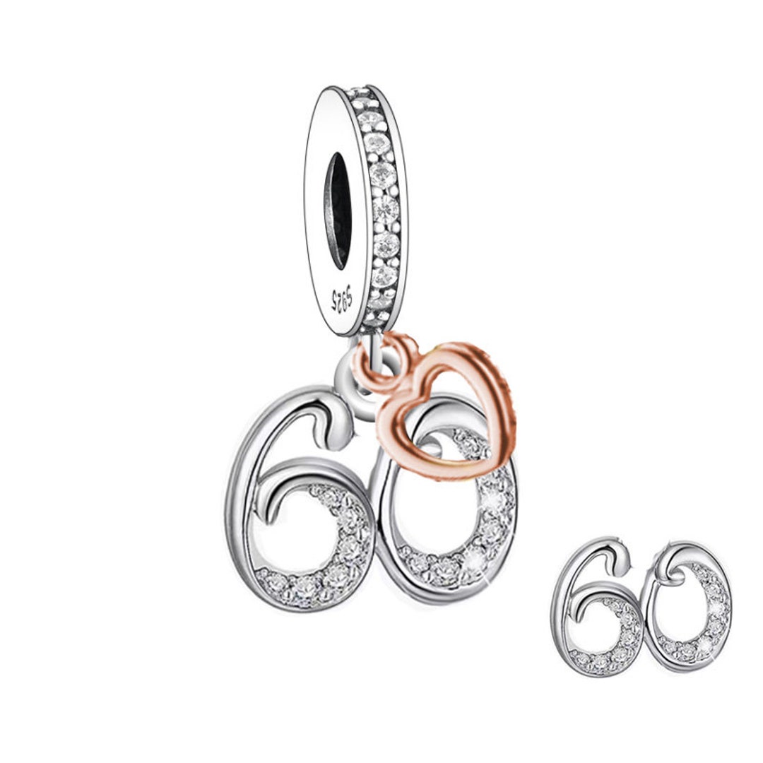 60th Numbers Anniversary Birthday Charms Fit All Major Brands of Charm ...