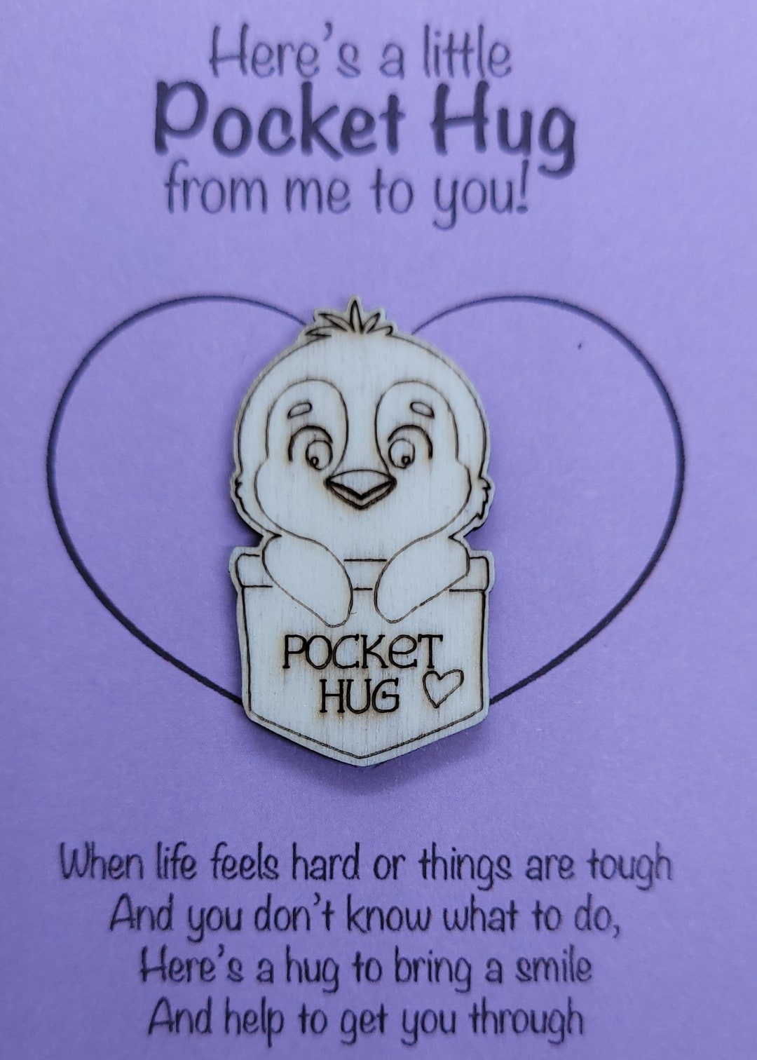 Owl Handmade Wooden Pocket Hug Token Love Gift Little Pocket Hug, Pick ...