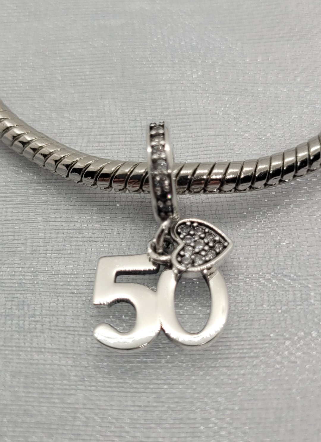 50th Birthday Celebration, 925 Sterling Silver 50th Birthday Dangle ...
