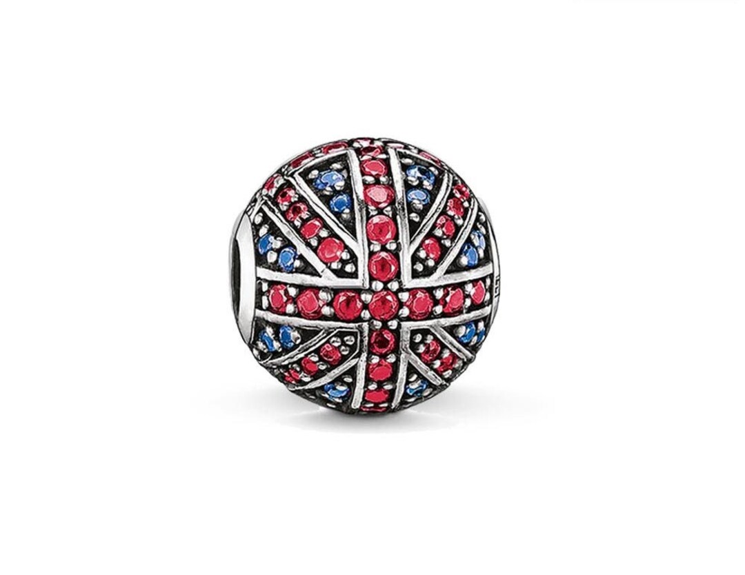 CZ Ball United Kingdom UK Flag Charm Pendant Beads Charm Charm European ...